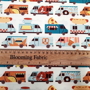 Food Truck Fabric, Fast Food Fabric, Sandwich Shop Fabric 100% Cotton ...