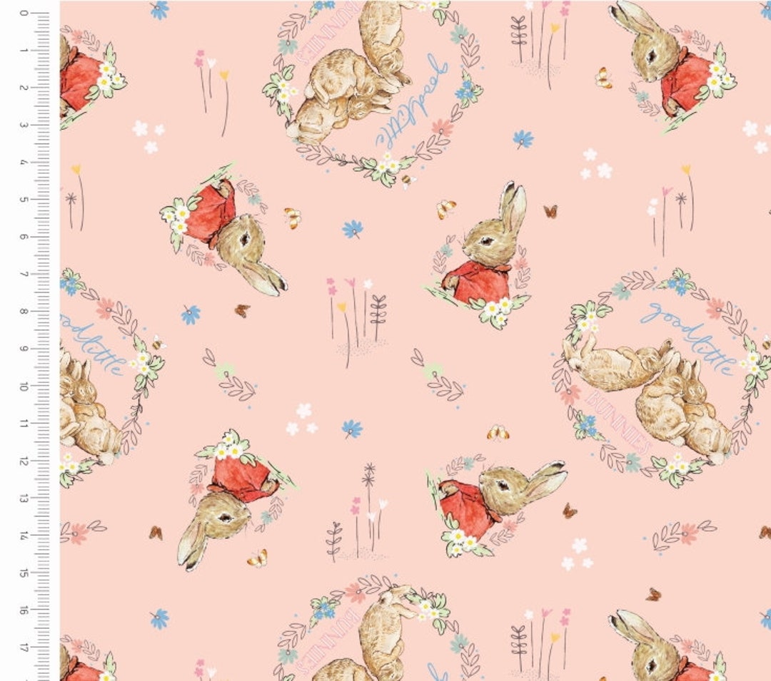 Cotton Fabric Peter Rabbit Flopsy Mopsy Bunny Fabric Cotton 100% Cotton ...