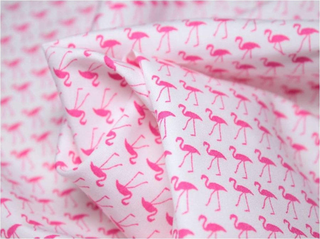 Pink Flamingo Cotton Poplin Fabric, Quilting, Clothing - Yard/meter ...