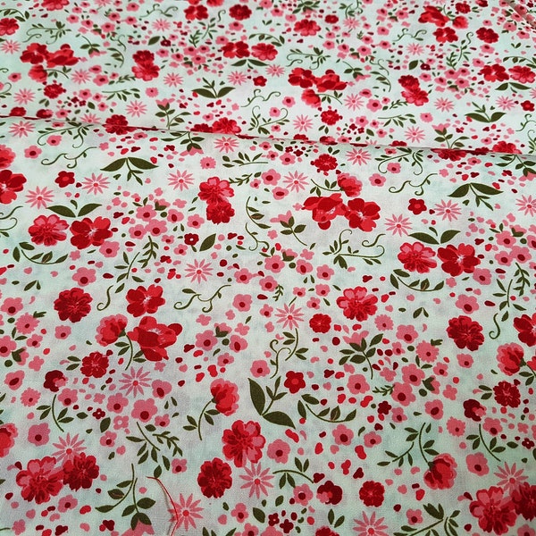 Red Rose Fabric - Etsy