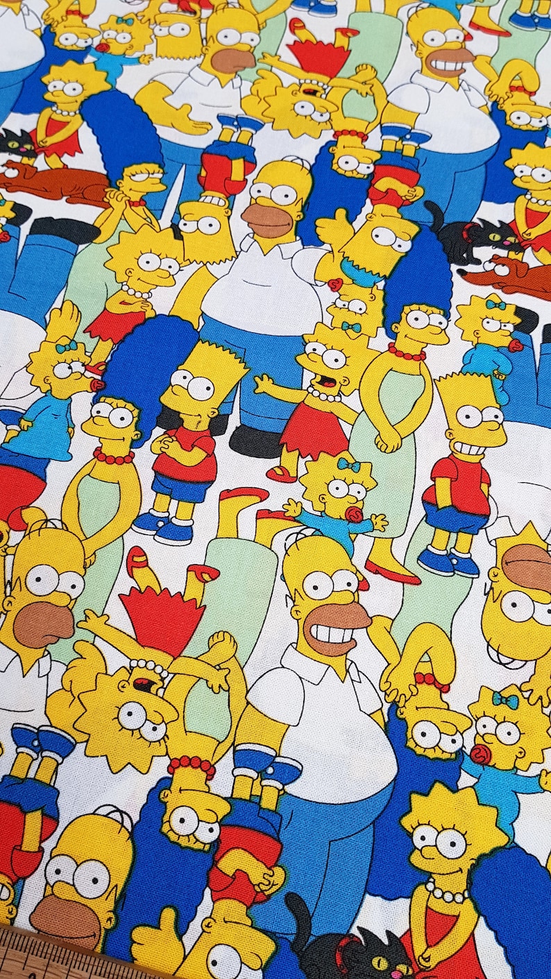 Simpson Family Fabric, Cartoon Cotton Fabric Fabric 100% Cotton, Craft ...