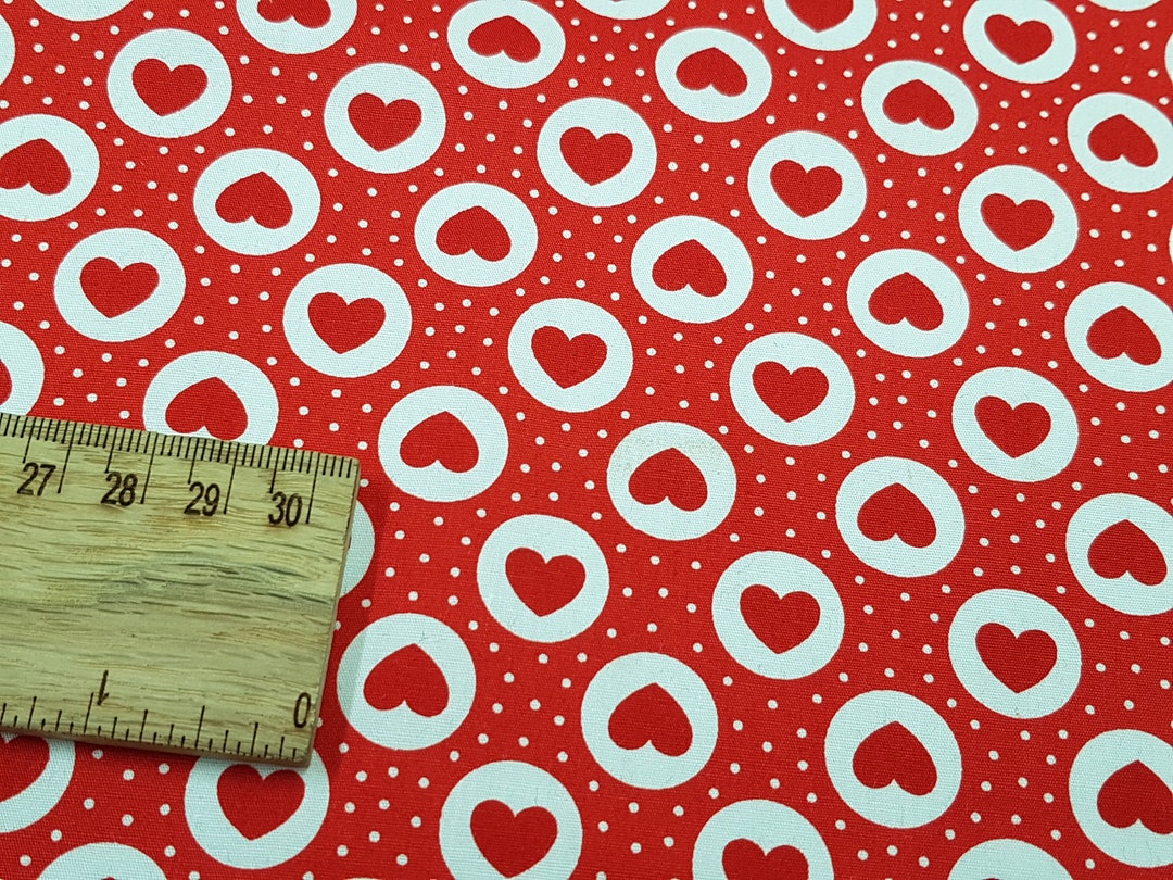 Heart Cotton, Love Fabric, 100% Cotton, Valentines Fabric Craft and ...