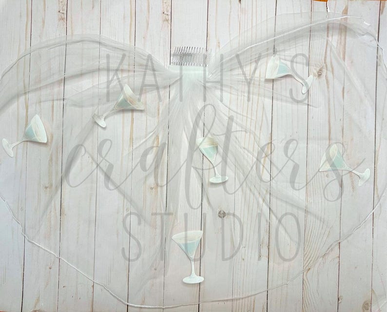 Bride Printed Espresso Martini Veil | Bride to Be Bridal Veil ...
