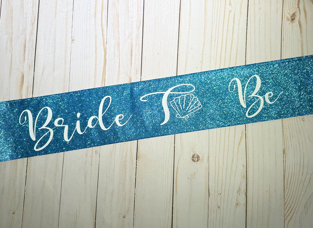 Bride to Be Glitter Seashell Sash Bridal Sash Tropical Wedding Beach ...
