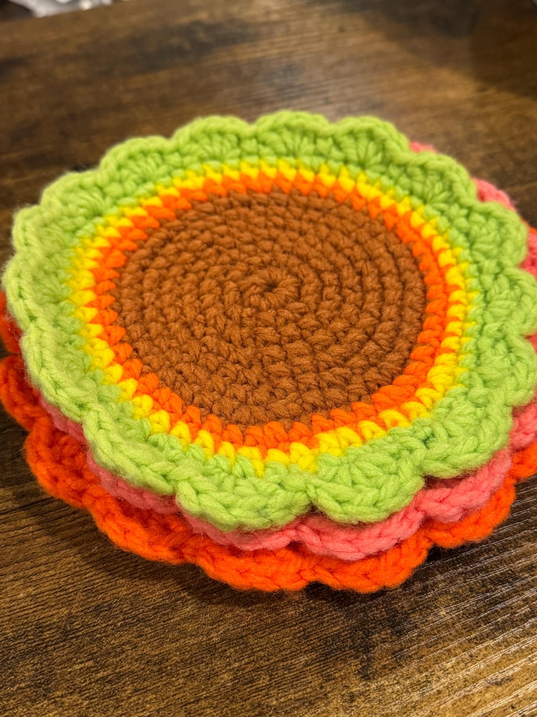 60s/70s Retro Daisy Crochet Pot Holders (set of 3) - Etsy