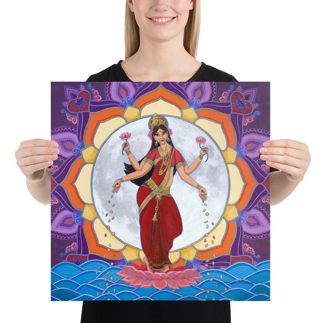 Goddess Lakshmi Print, Choose From 10x10 12x12 14x14 16x16 18x18, Open ...