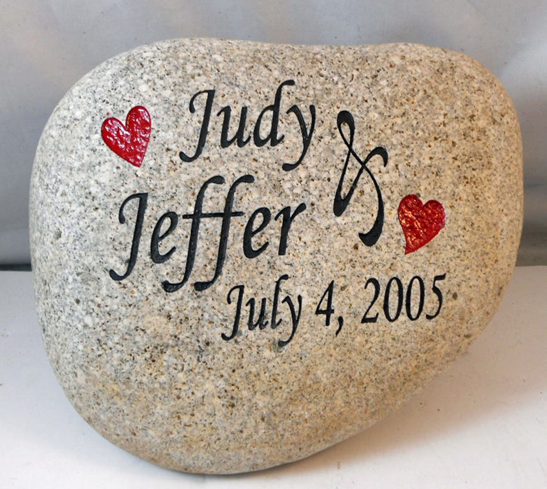 Marriage or Anniversary Personalized Engraved Rock and Slate / - Etsy
