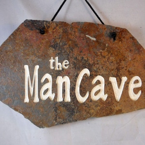 The "man Cave" Handmade Slate Sign Plaque, Boys Room Decor, Men ...