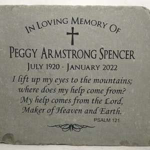 Flat Cemetery Custom Engraved Bluestone Paver, Rock Headstone Marker ...
