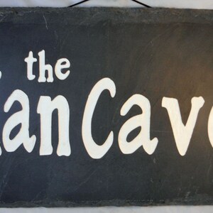 The "man Cave" Handmade Slate Sign Plaque, Boys Room Decor, Men ...