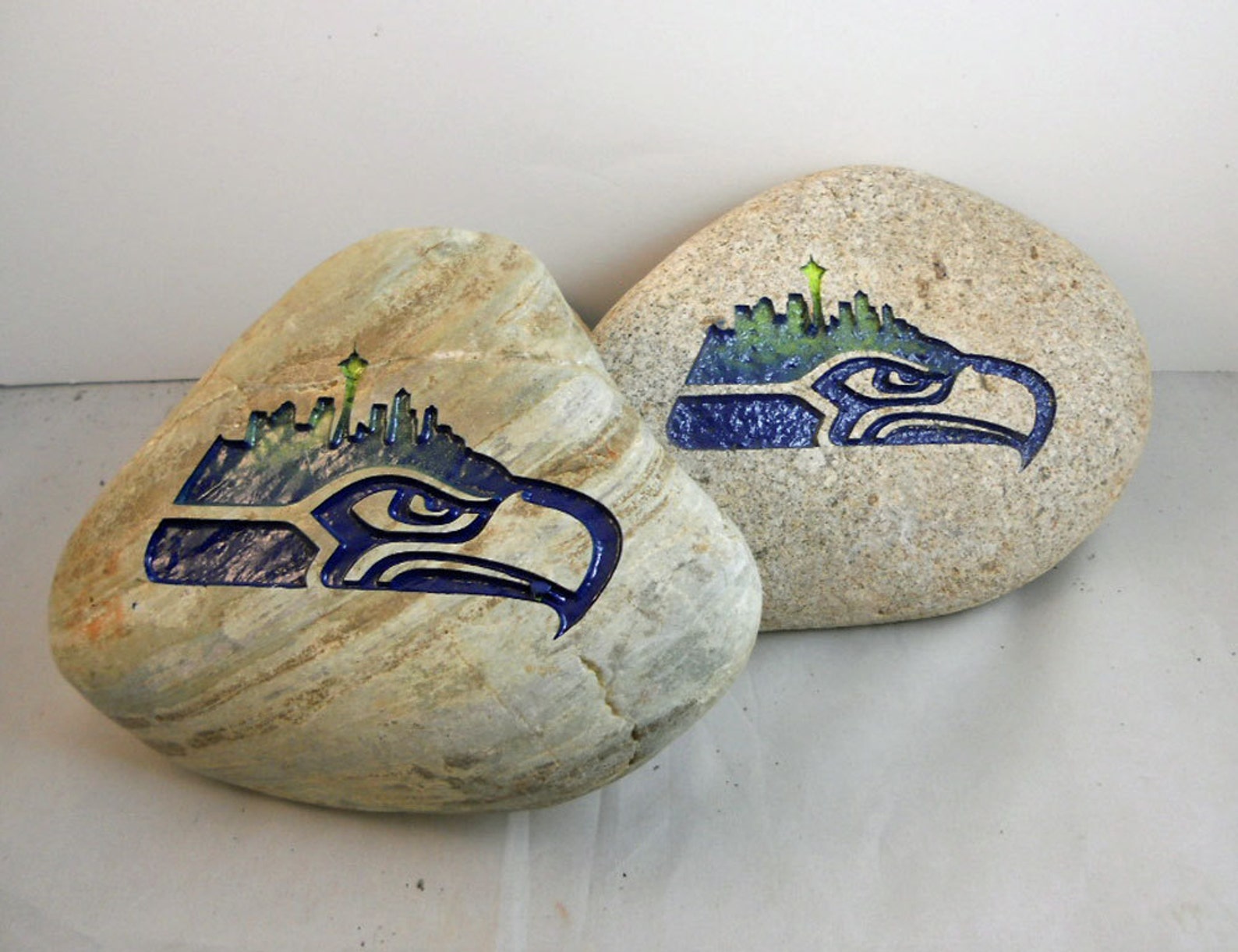 Seattle Seahawks "hawkscape" Engraved Rock and Slate / Free Shipping - Etsy