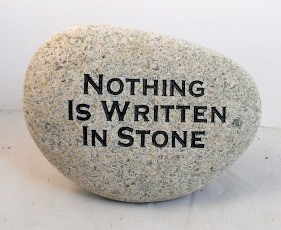 Engraved nothing is Written in Stone in - Etsy