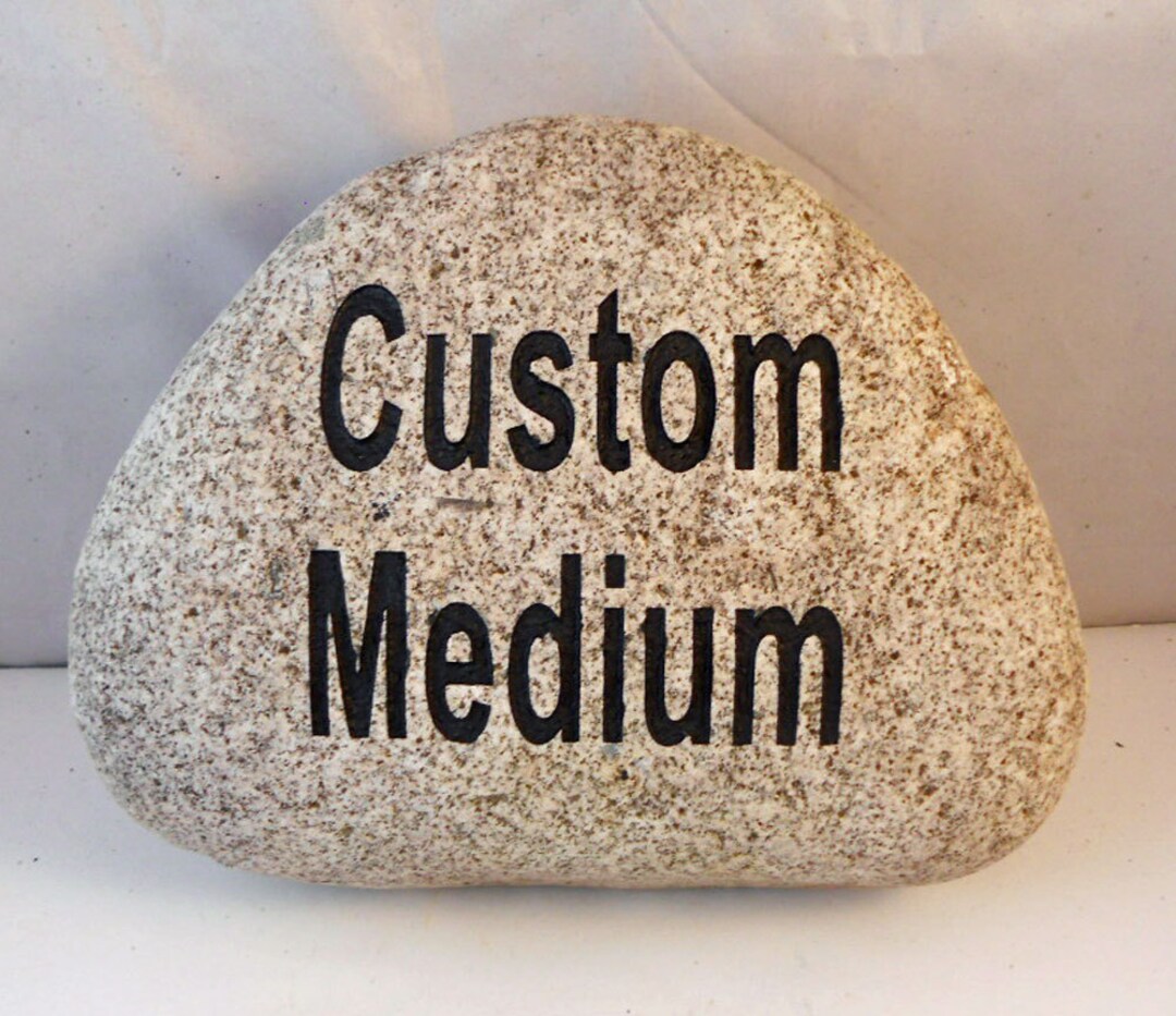 Personalized Hand Engraved Medium (6-8") River Rock, Engraved Real Rock ...