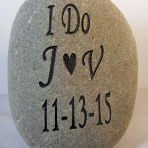 Marriage or Anniversary Personalized Engraved Rock and Slate, Wedding ...