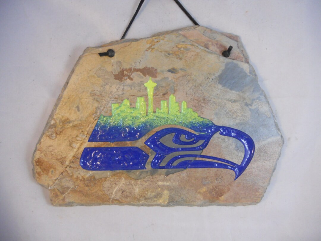 Seattle Seahawks "hawkscape" Engraved Rock and Slate / Free Shipping - Etsy