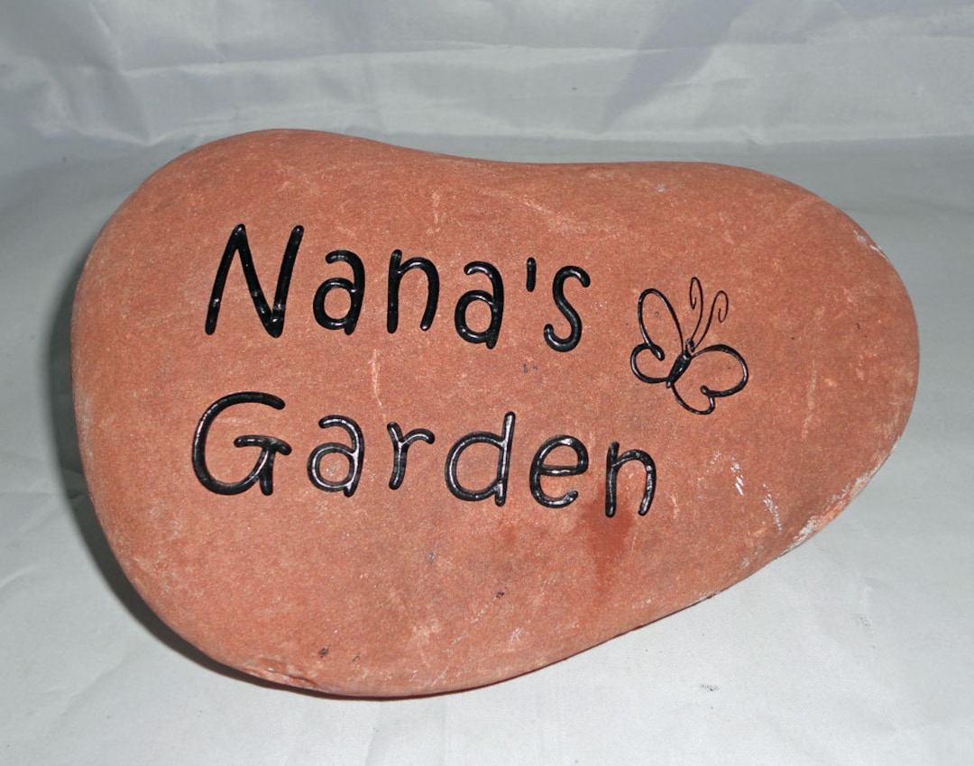 NANA'S GARDEN Engraved Small River Rock / Free Shipping - Etsy