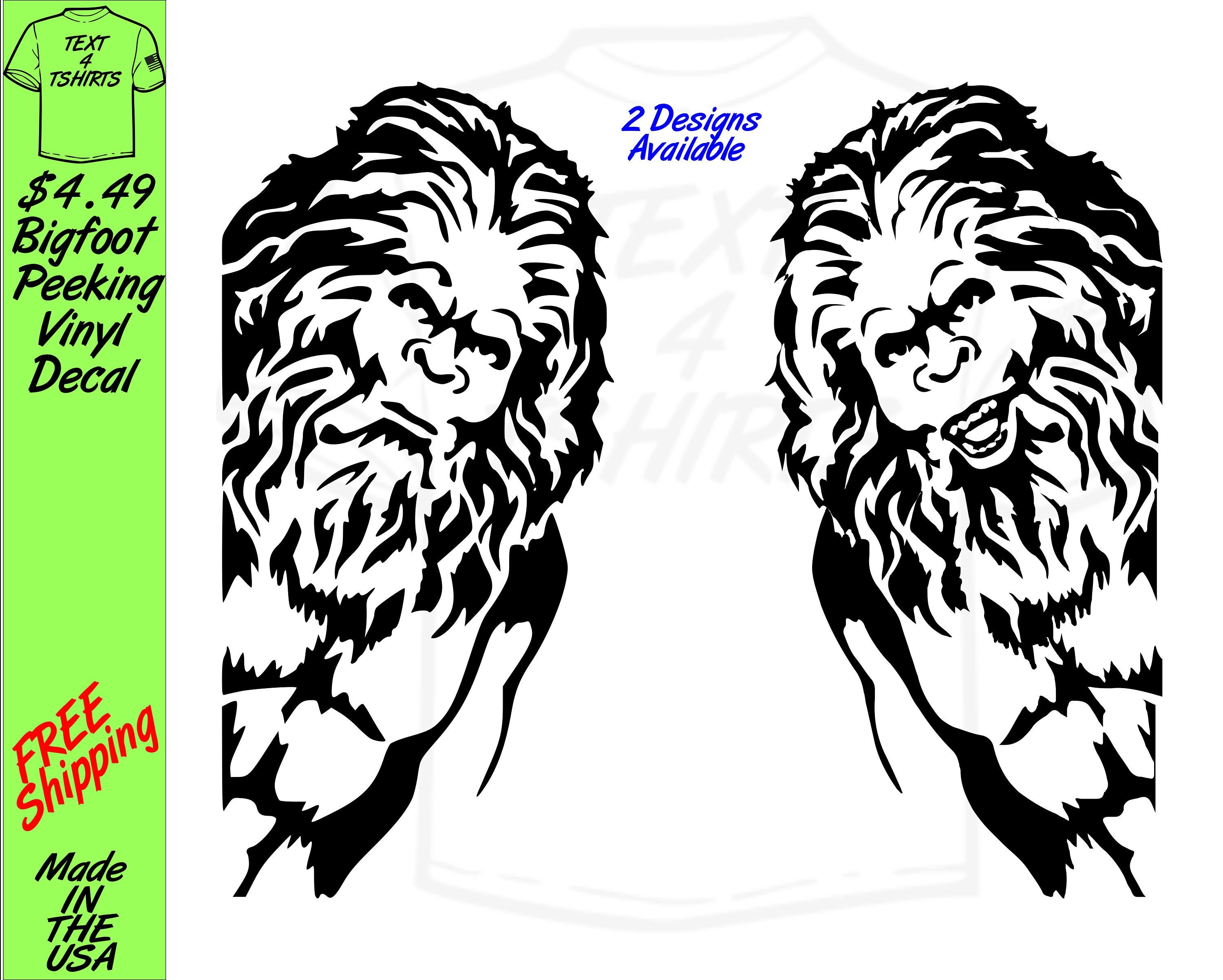 Bigfoot Peeking, Sasquatch Peeking, Vinyl Decal, Bigfoot, Sasquatch ...