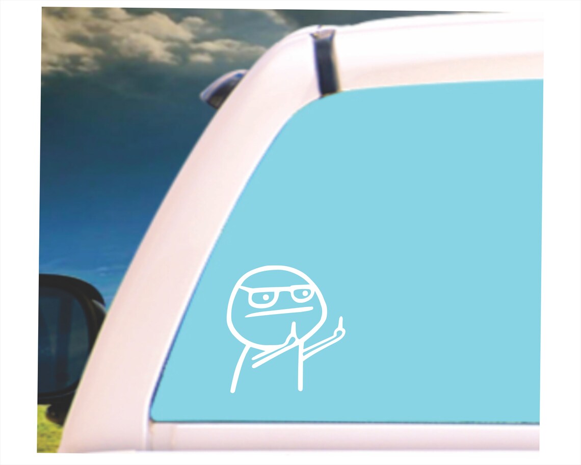 Stickman Middle Finger Flipping the Bird Vinyl Decal Any - Etsy