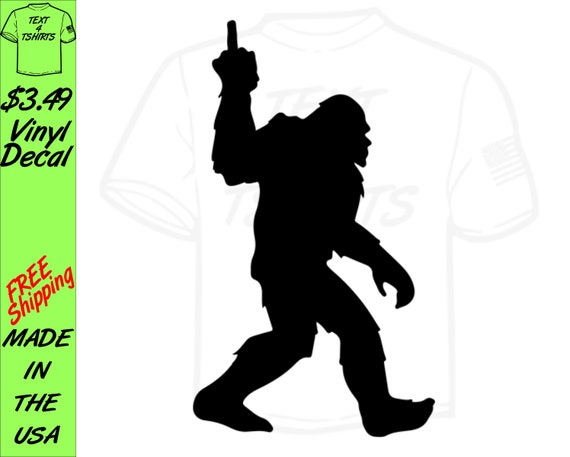 Bigfoot Sasquatch Flipping the Bird Vinyl Decal Any Smooth - Etsy
