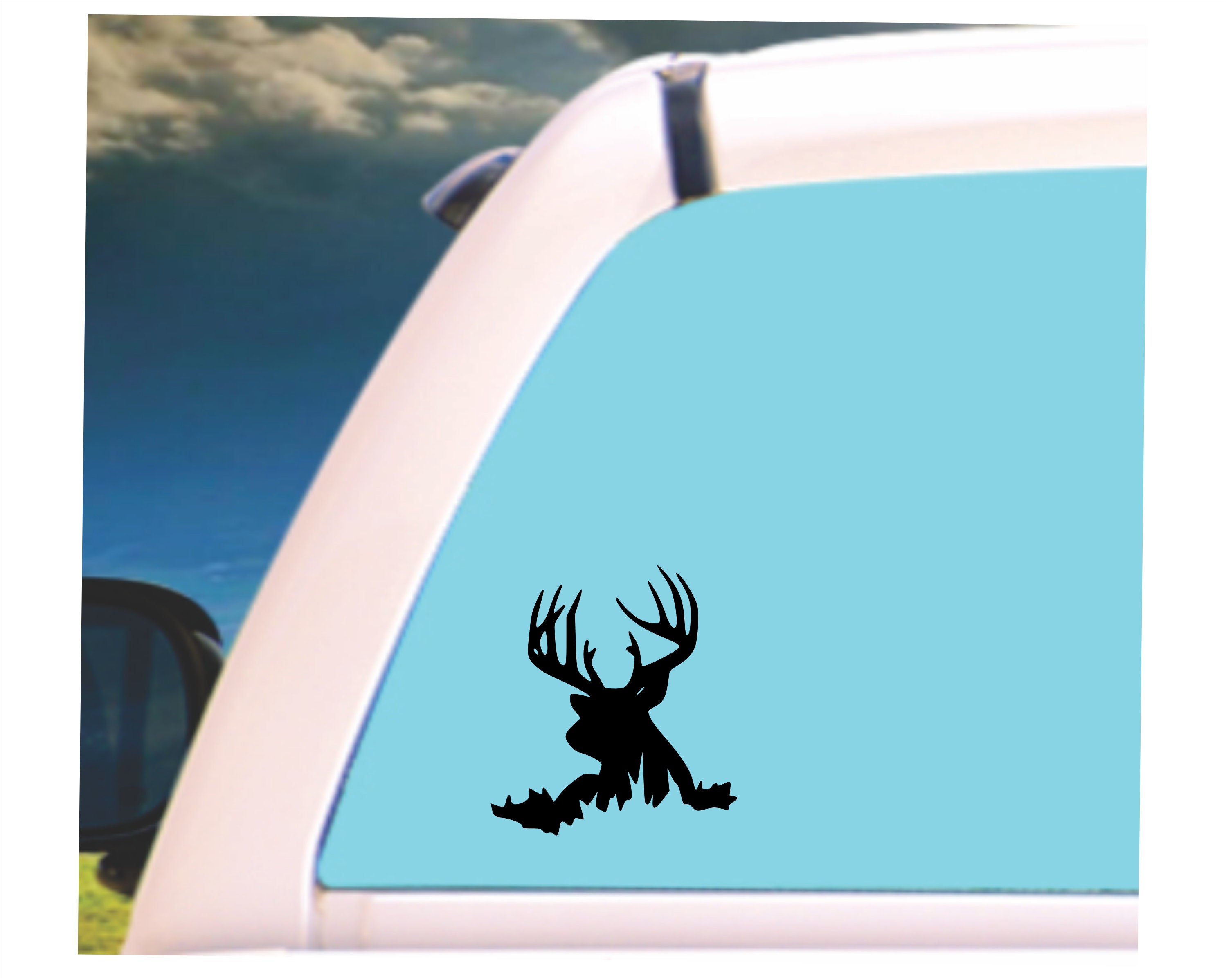 Deer Buck Rack Silhouette Vinyl Decal Sticker Two Colors Adheres to Any ...