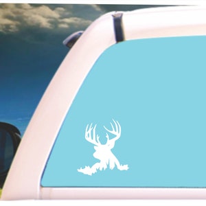 Deer Buck Rack Silhouette Vinyl Decal Sticker Two Colors Adheres to Any ...