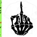 Skeleton Flipping the Bird Middle Finger Halloween Vinyl Decal Any ...