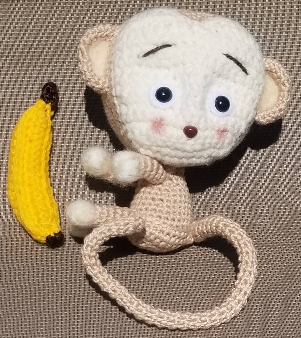 Amigurumi Crochet Spanky the Guilty Monkey With Banana | Etsy