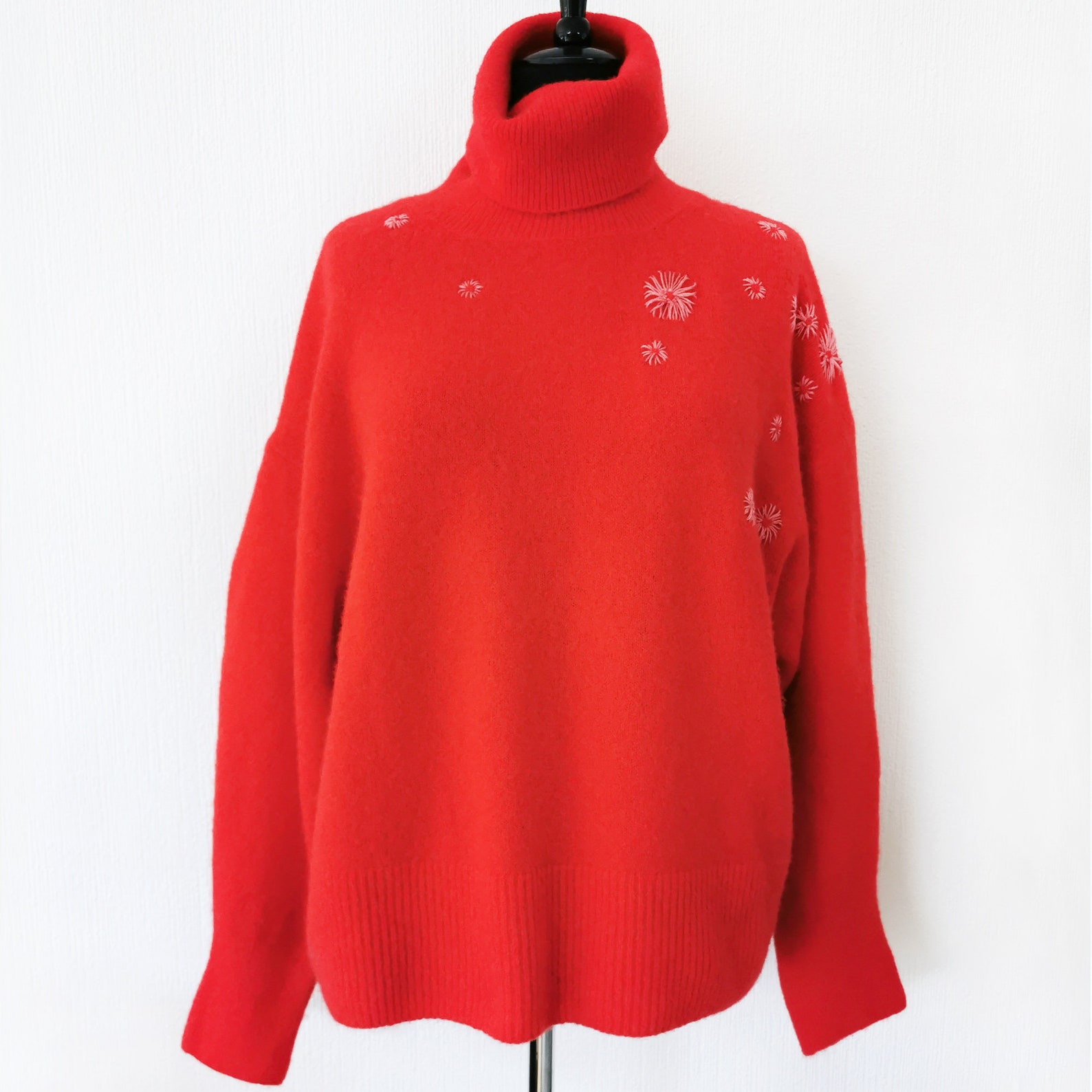 Daisy Oversized Fluffy Wool Blend Jumper Red - Etsy