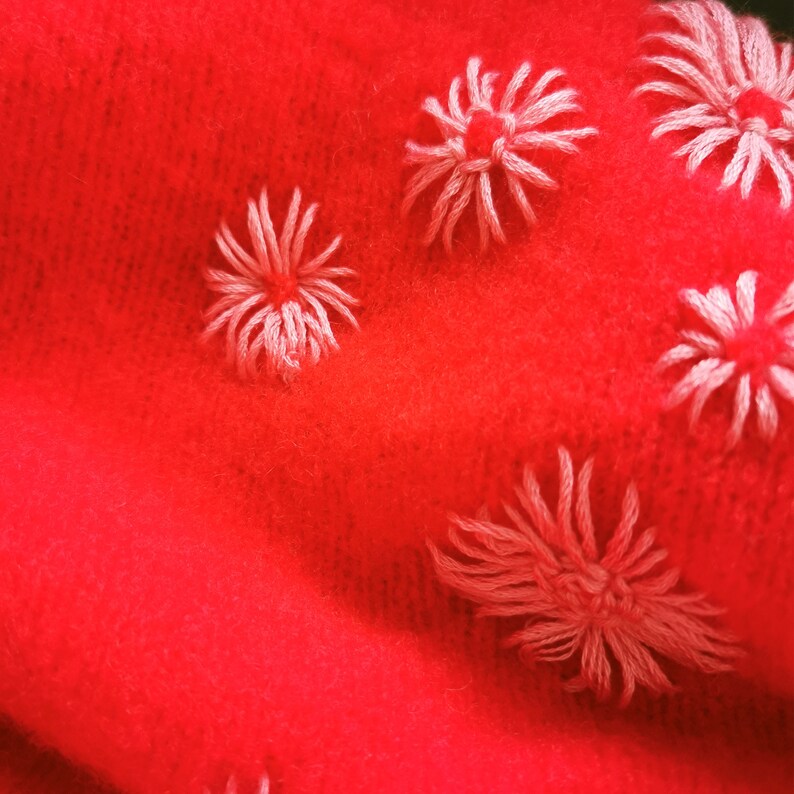 Daisy Oversized Fluffy Wool Blend Jumper Red - Etsy