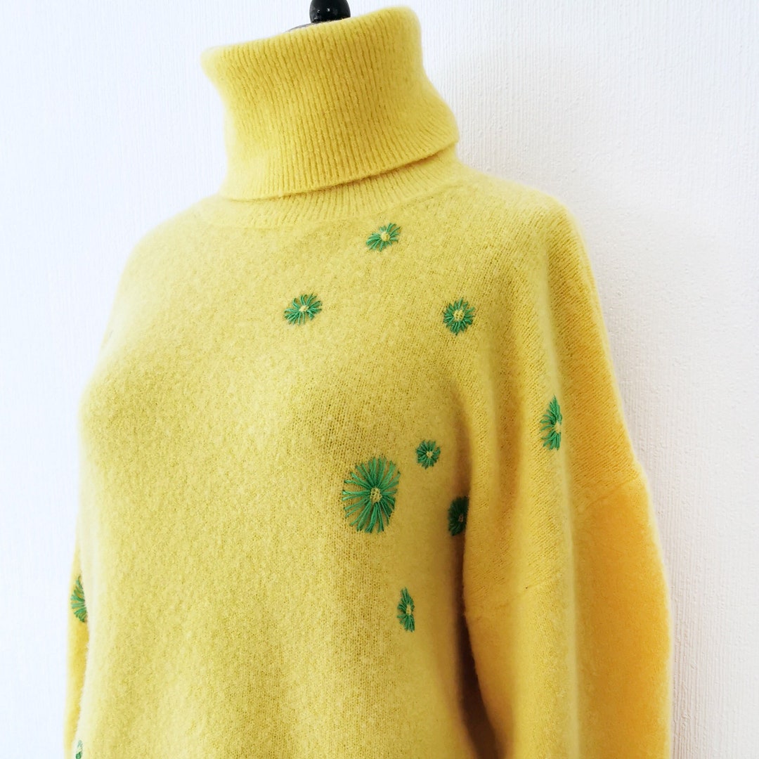Daisy Oversized Fluffy Wool Blend Jumper Yellow - Etsy