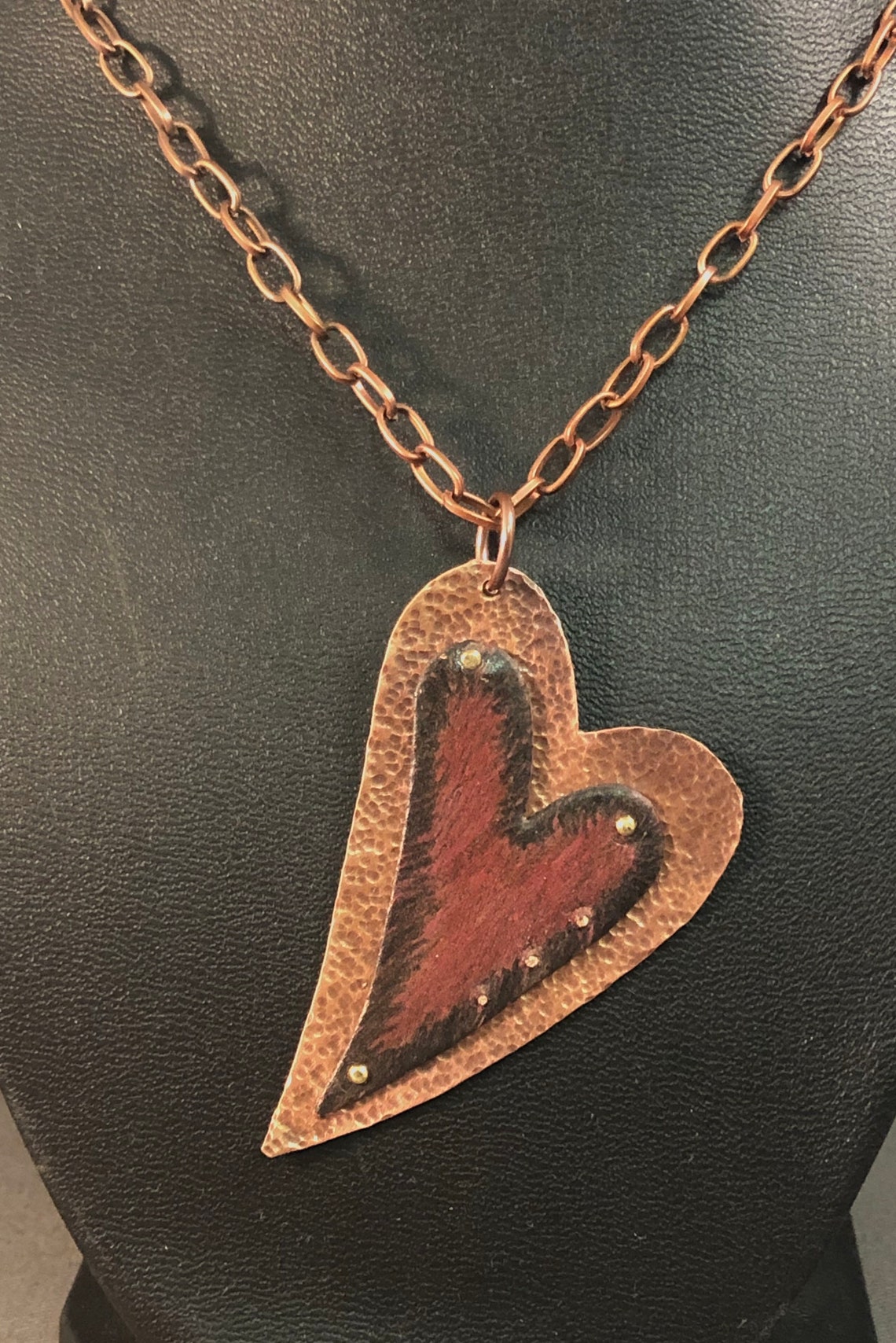 Wonky Heart on Heart Pendant | Etsy