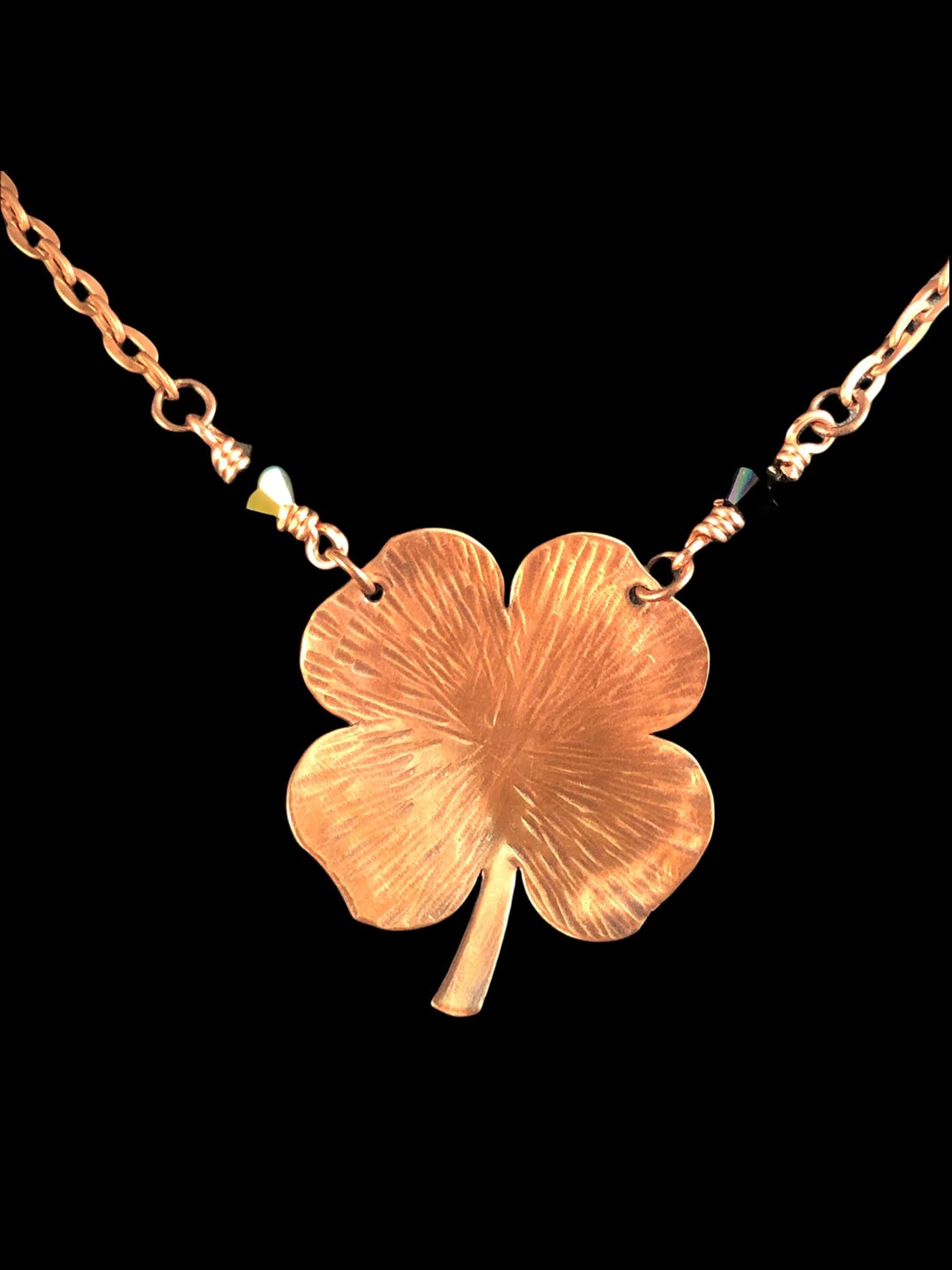 Copper Four Leaf Clover Pendant - Etsy