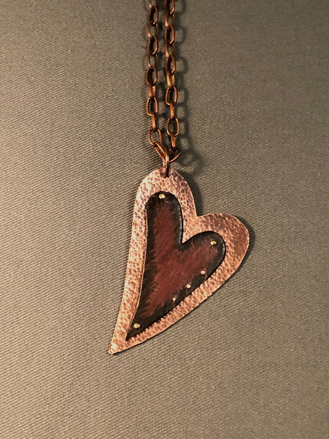 Wonky Heart on Heart Pendant | Etsy