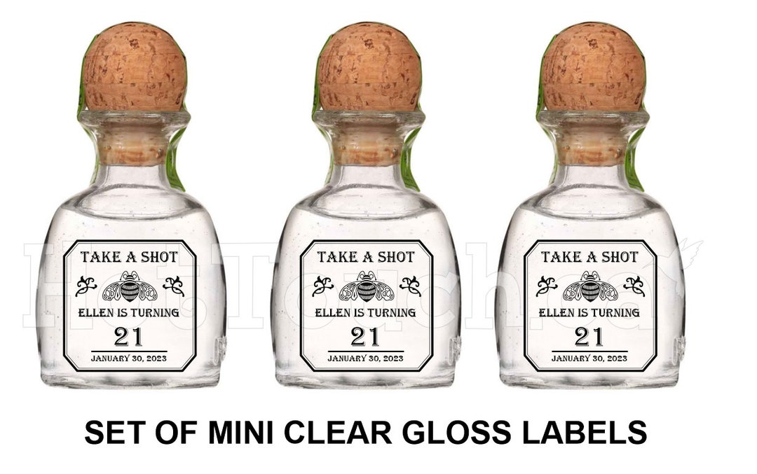 Take a Shot Birthday Tequila Label, Mini Birthday Shot, Mini Patron ...
