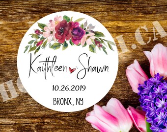 Pink Floral Wedding Stickers Thank You for Celebrating With Us - Etsy