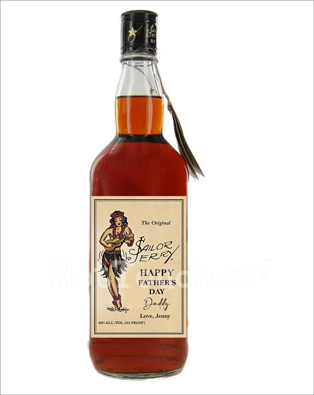 Sailor Jerry custom label, Father's Day gift, Personalized liquor label ...