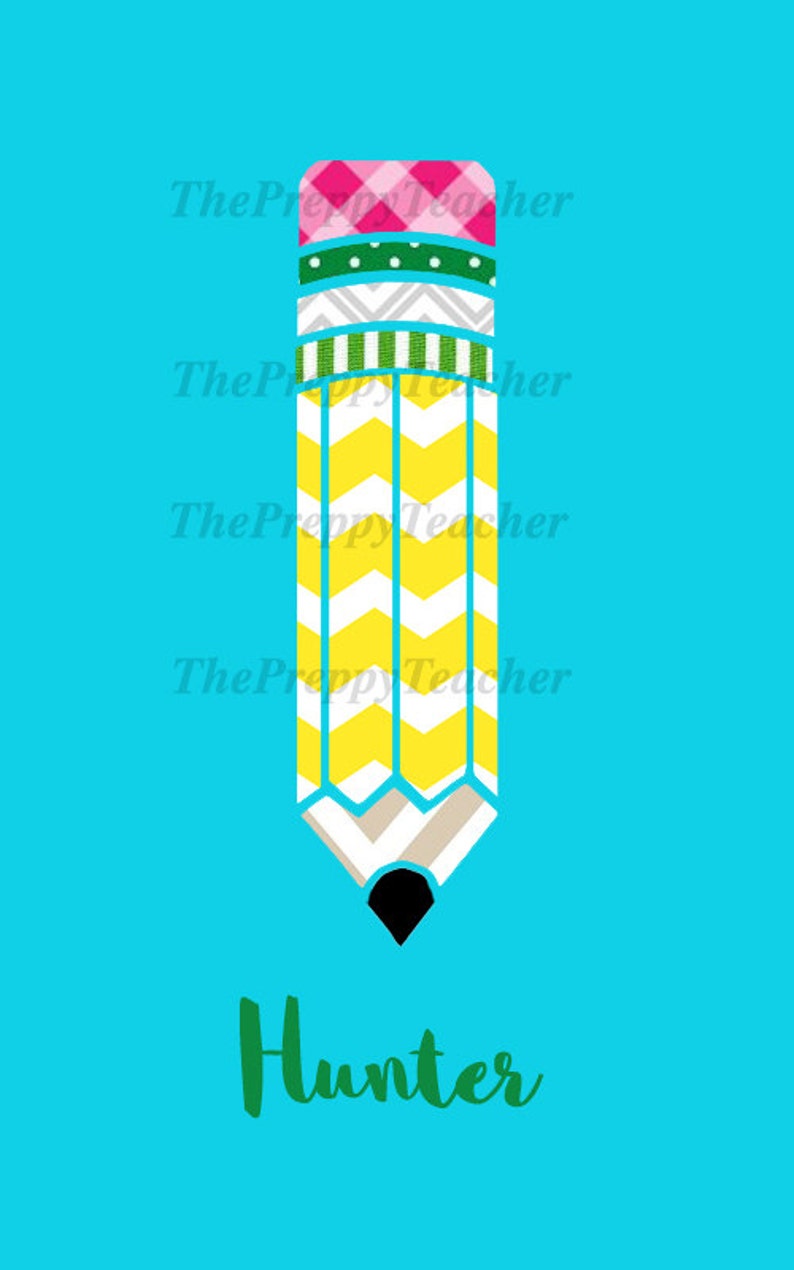 Preppy Pencil Name Tags - INSTANT DOWNLOAD - Etsy
