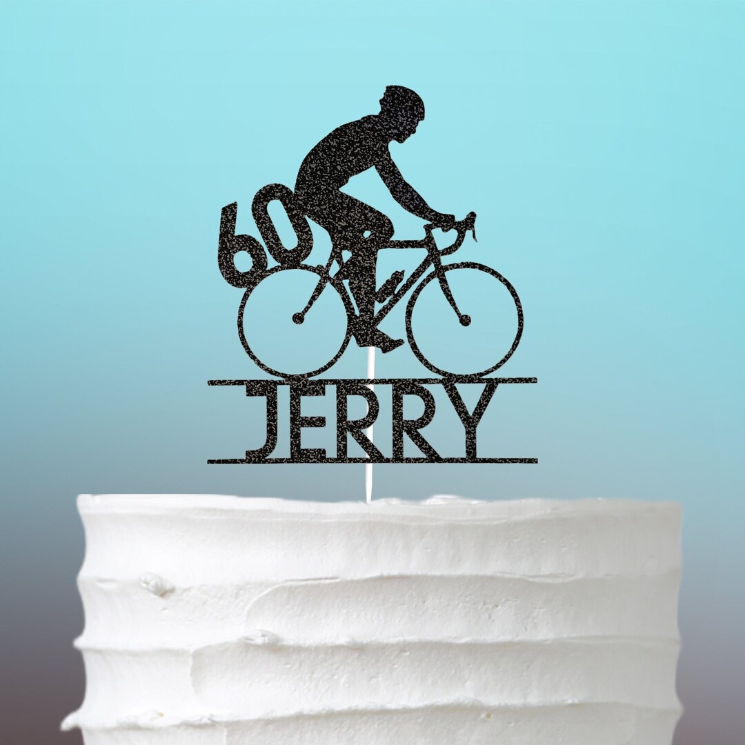 Personalized Cyclist Birthday Cake Topper: Custom Name & Age - Etsy UK