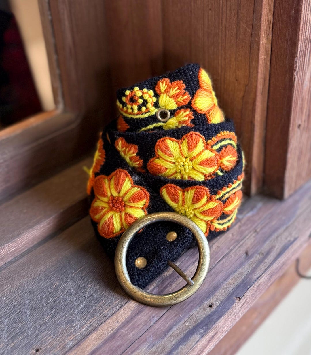 Hand Embroidered Wool Belts From Peru - Etsy