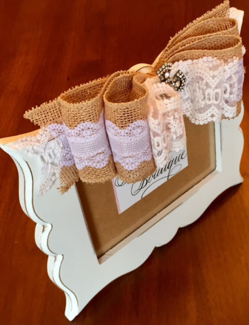 The "white Dove" Frame/handmade Frame/frame With Bow/embellished ...