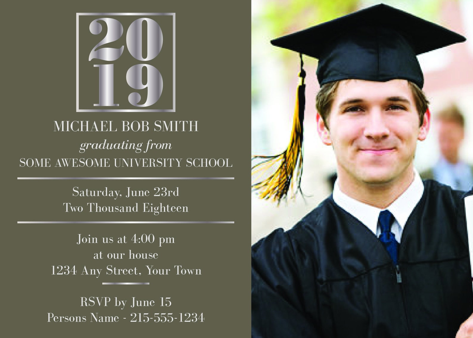 Graduation Invitation Photo Announcement Card Class of 2021 | Etsy