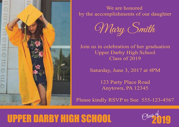 Custom Color Choice Graduation Invitation Photo Announcement | Etsy