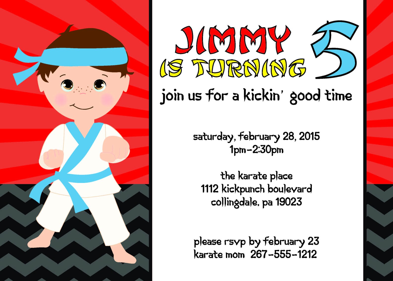 Karate Boy Birthday Party Invitation | Etsy