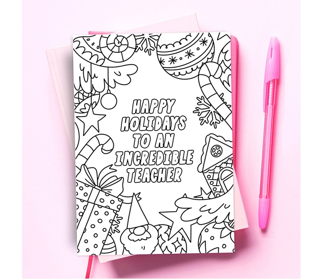 Holiday Card for Teachers From Students Cute Christmas Activity for ...