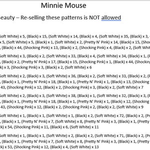 Minnie Mouse GRAPH & WRITTEN Pattern - King Size - Etsy