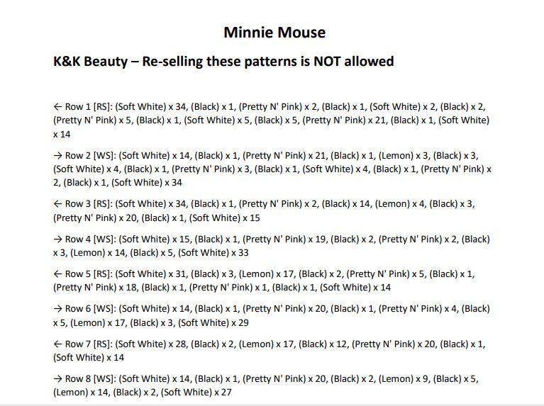 Minnie Mouse GRAPH & WRITTEN Pattern Baby Blanket - Etsy