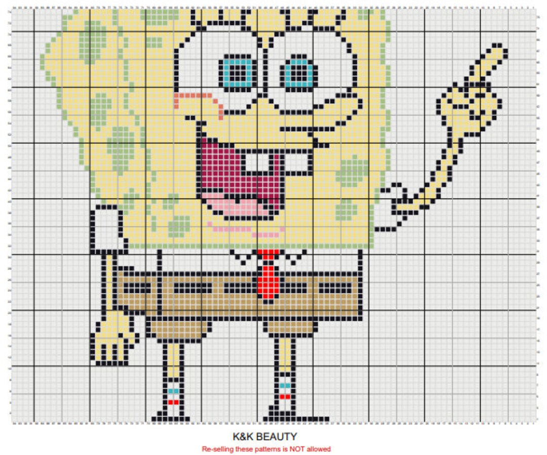 Spongebob Squarepants GRAPH & WRITTEN Pattern Baby Blanket - Etsy
