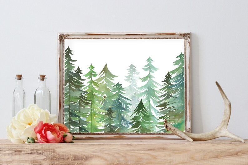 Tree Decor Tree Prints Pine Tree Print Nature Decor Nature - Etsy