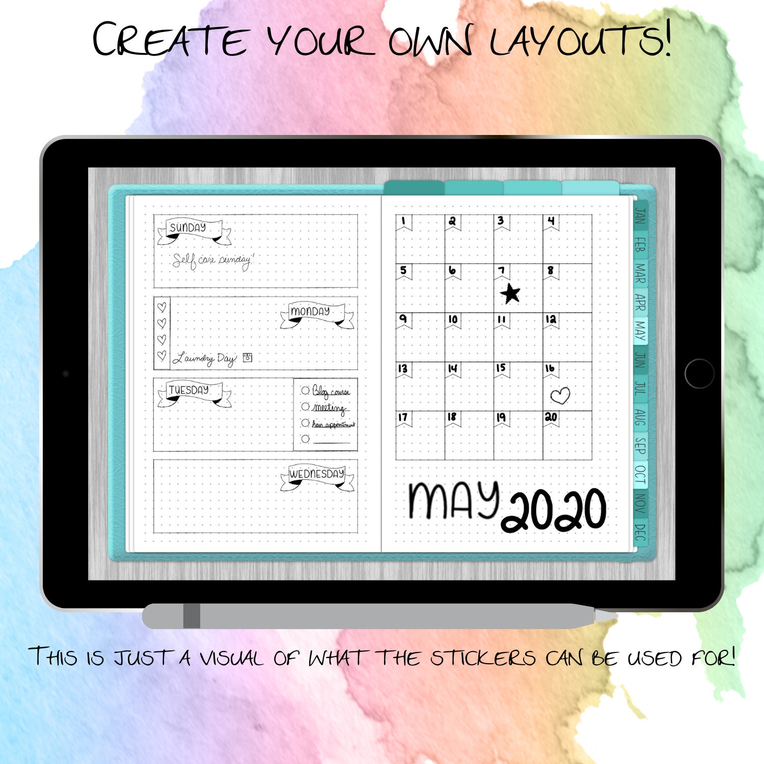 Sky Blue Digital Dot Journal | Dots Journal | Digital Goodnotes Journal ...