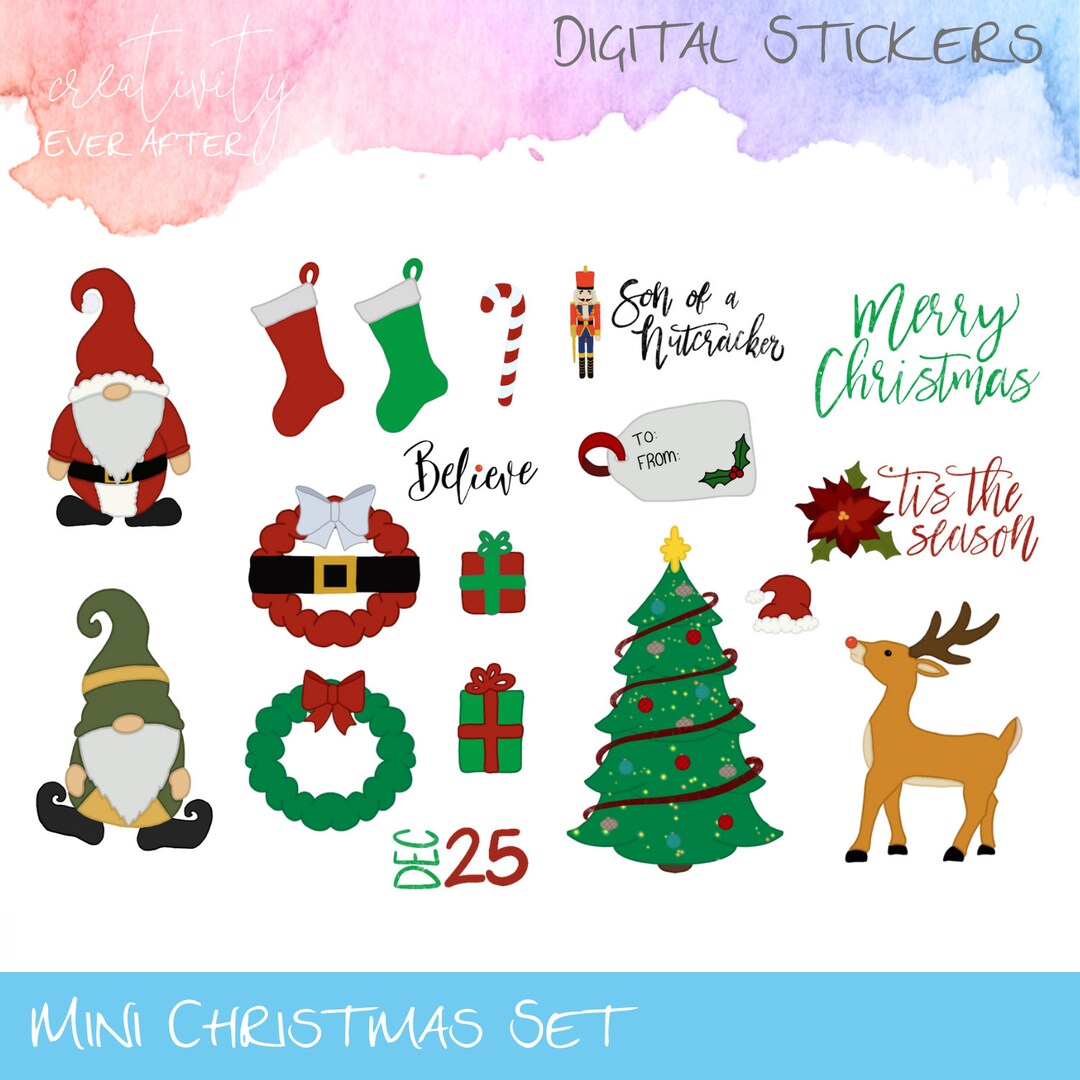 Christmas Digital Stickers | Christmas Digital Planner Stickers ...